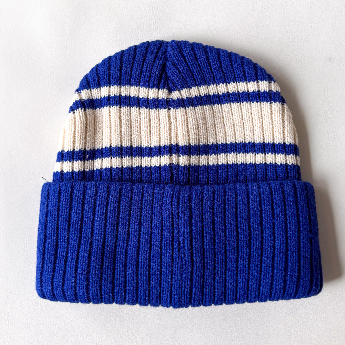 '47 Royal Blue Harbor Stripe Knit Beanie – Pan-Mass Challenge